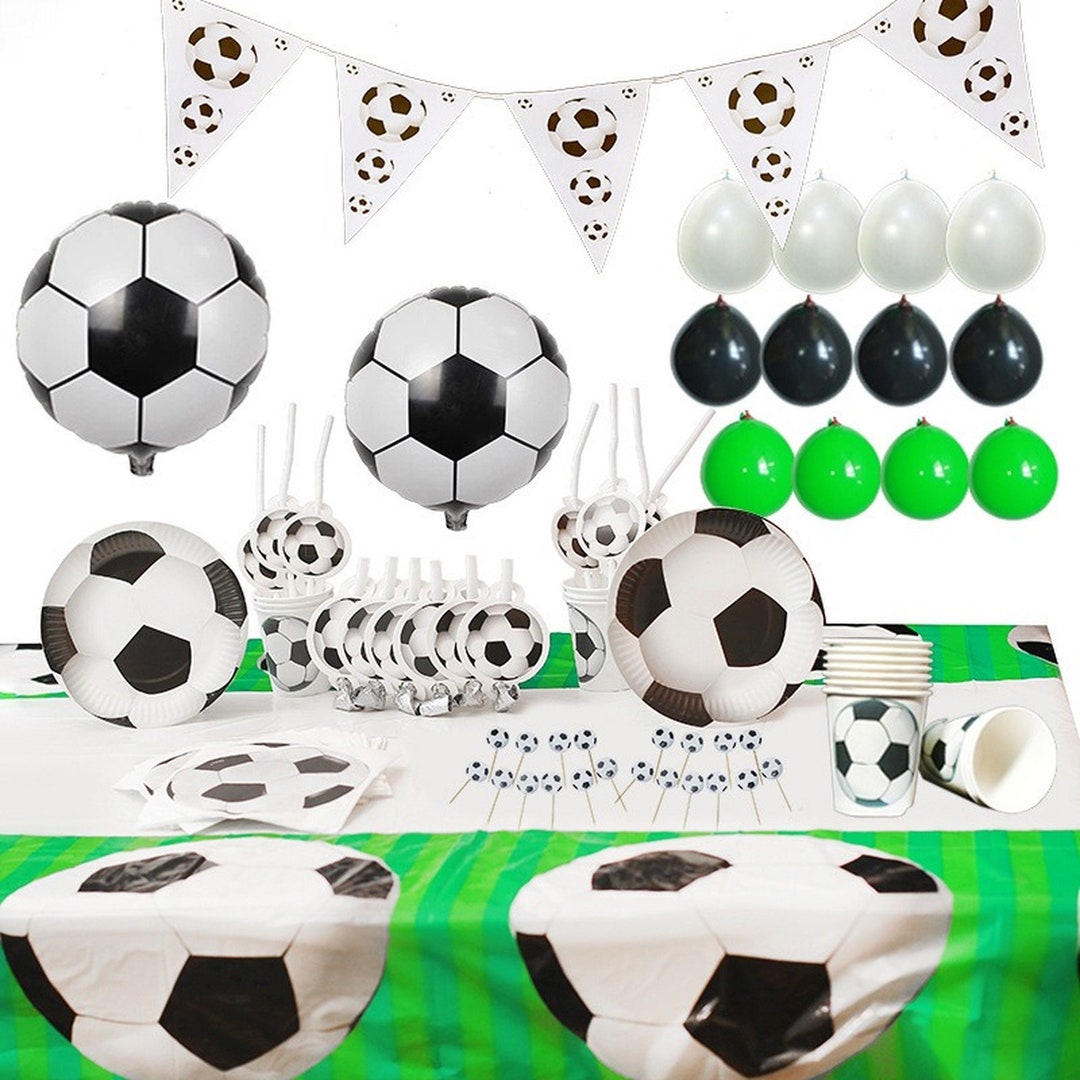 Soccer Football Disposable Party Tableware Birthday Supplies Decoration ...