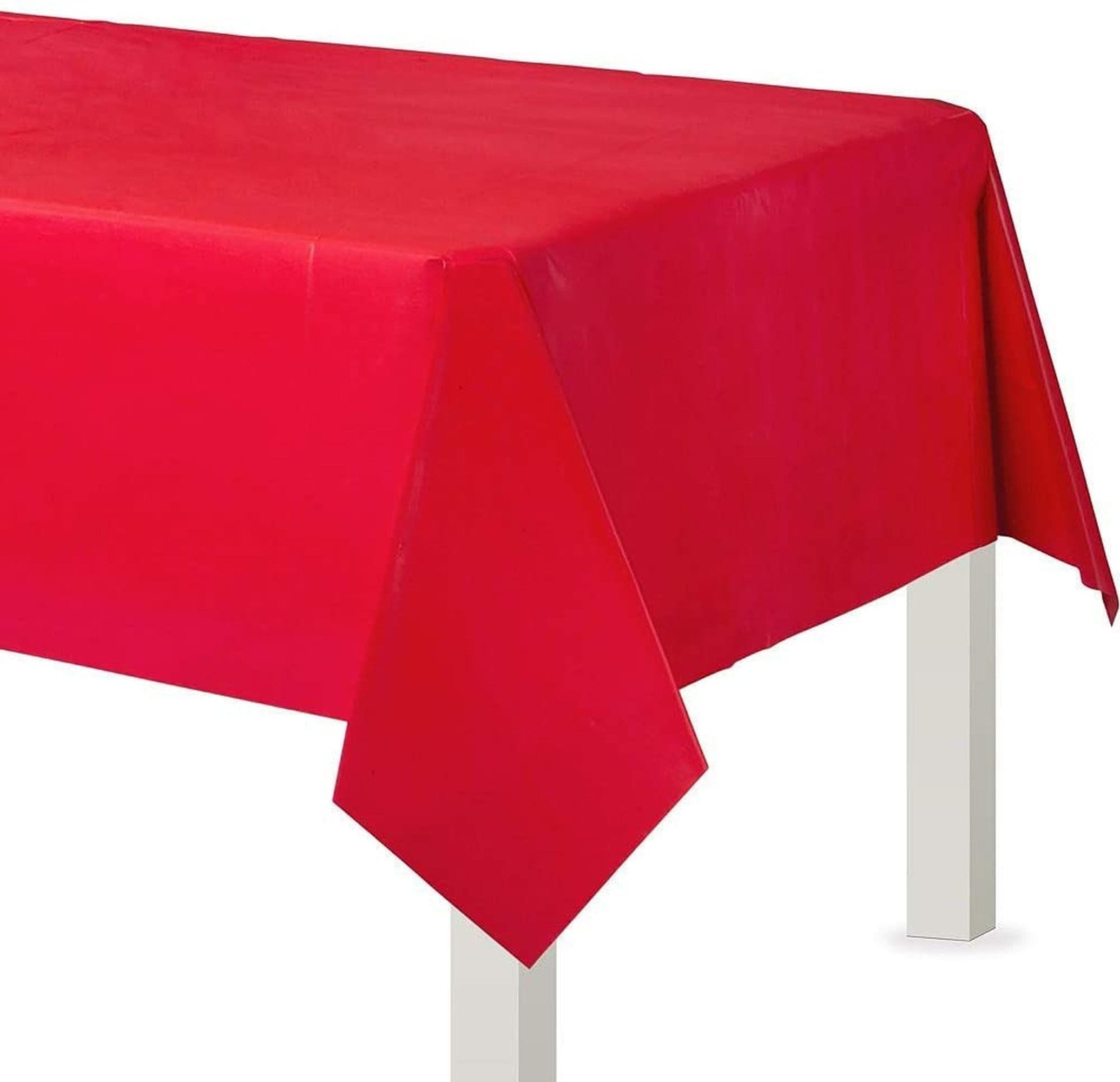 Red Plastic Party Tableware Set Plates Cups Table Cover Napkin ...