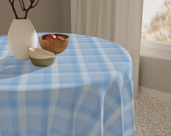 Light Blue Plaid Tablecloth - Etsy