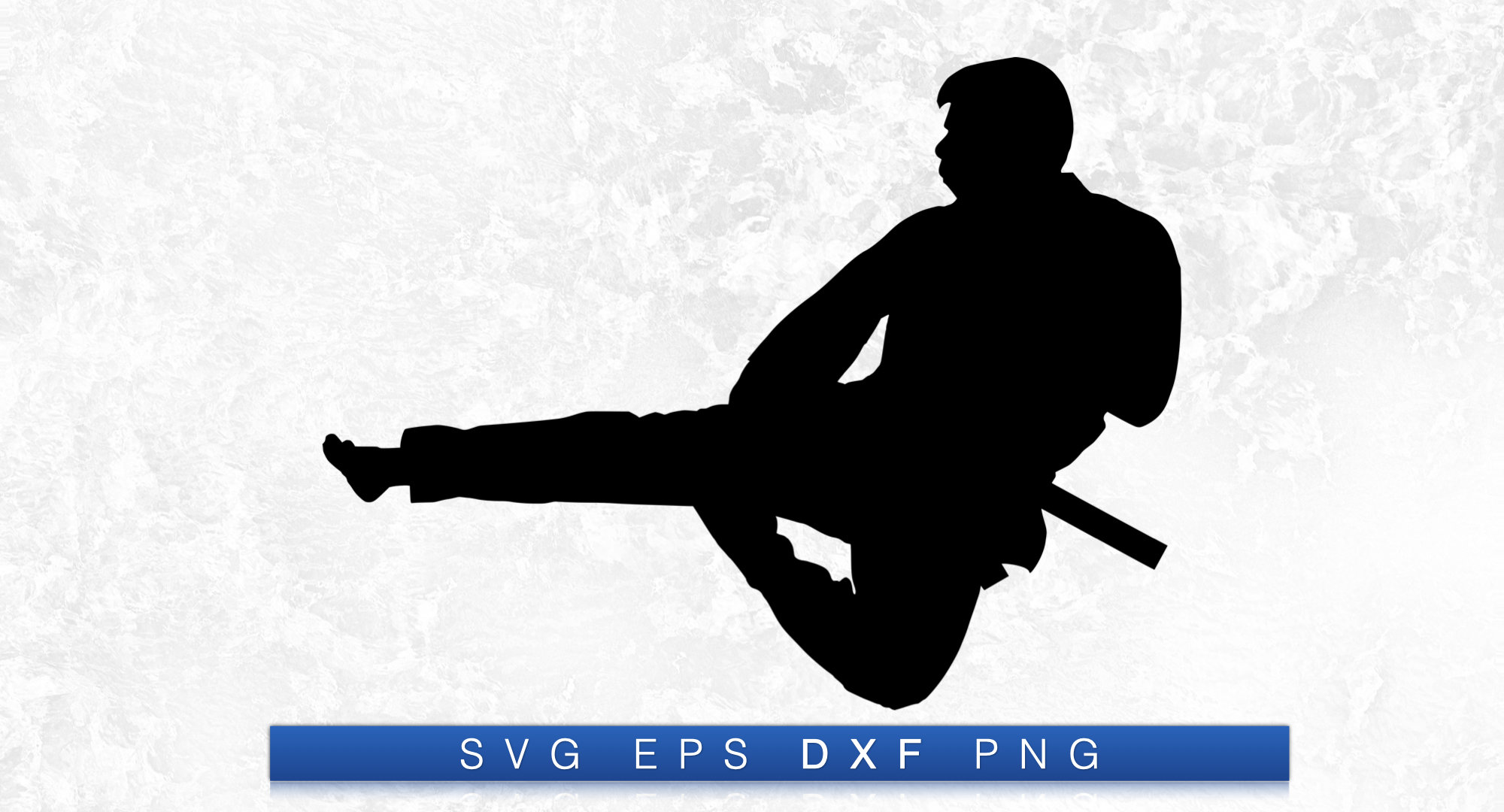 Karate Flying Side Kick Silhouette Printable Digital Download Svg, Png ...