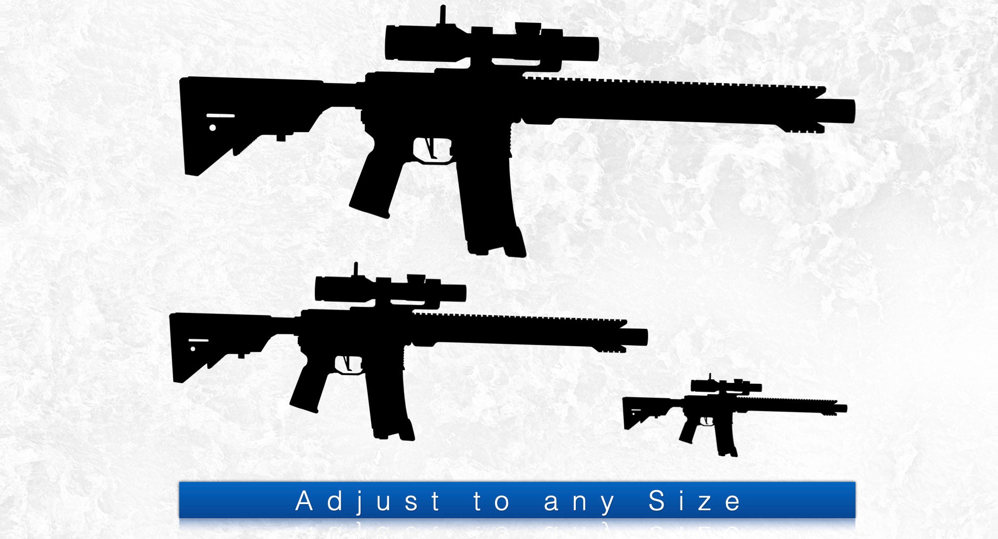 AR-15 Rifle With Scope Silhouette - Printable Digital Design Download Svg, Png, Eps & Dxf - Etsy