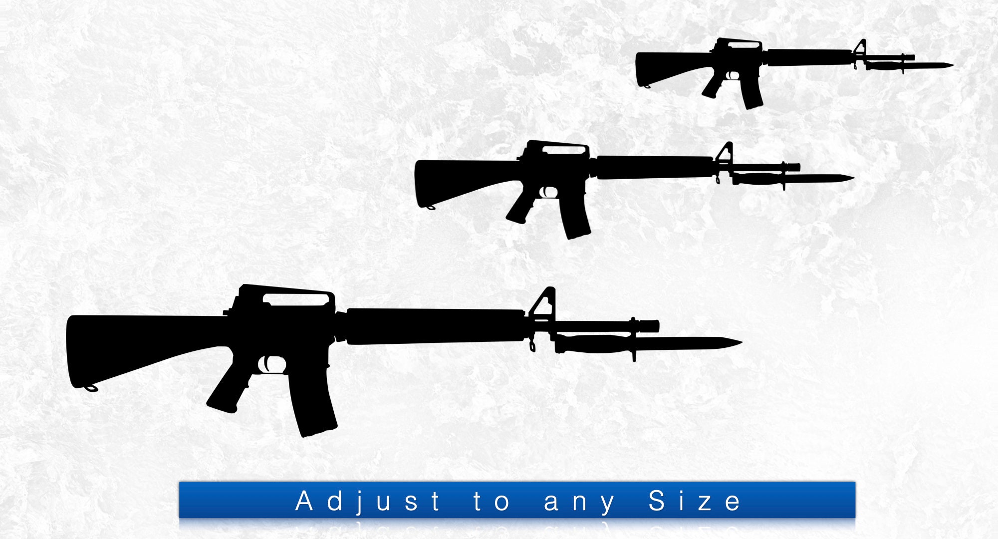 M16 Rifle With an M7 Bayonet Affixed Silhouette - Printable Digital ...