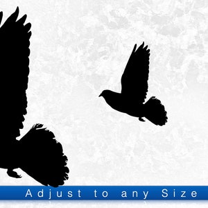 Pigeon Flying Silhouette - Printable Digital Design Download Svg, Png ...