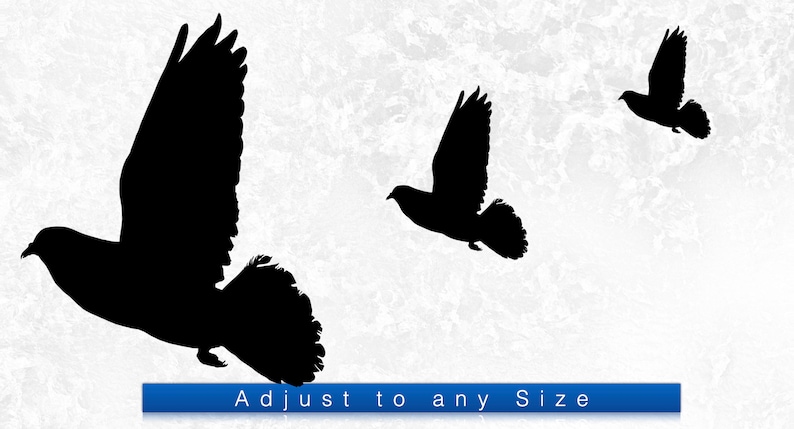 Pigeon Flying Silhouette - Printable Digital Design Download Svg, Png ...