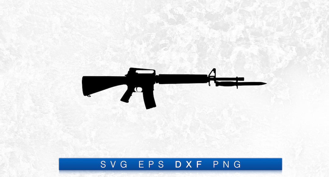 M16 Rifle With an M7 Bayonet Affixed Silhouette Printable - Etsy Australia