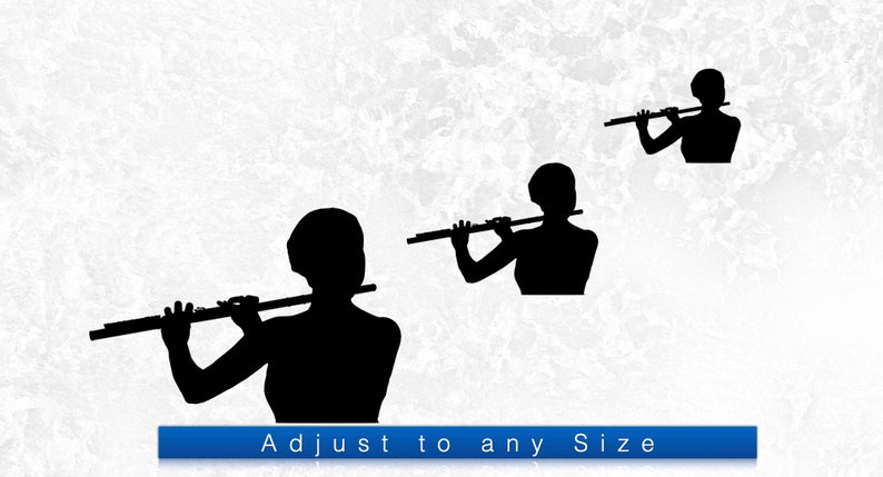 Musician Playing Flute Silhouette - Printable Digital Design Download ...