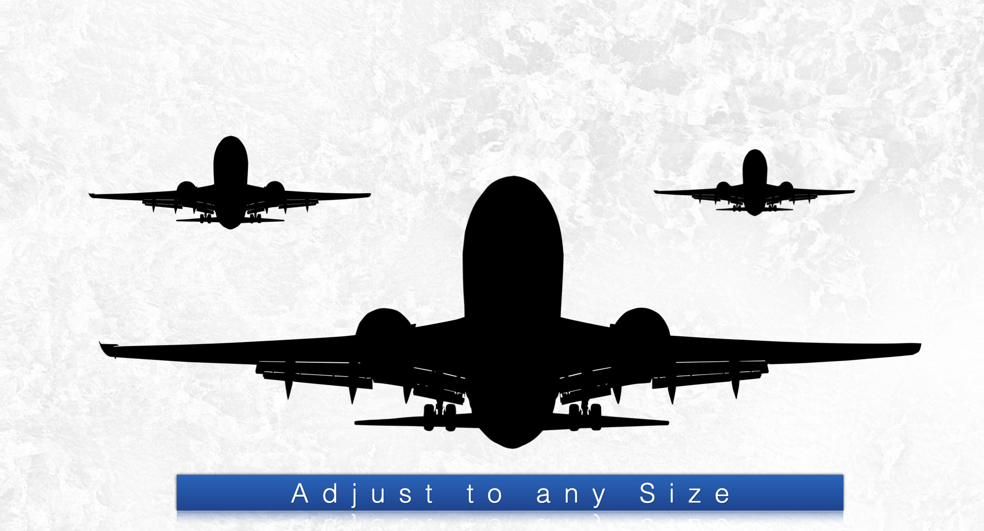 Wide-body Aircraft Landing Silhouette - Printable Digital Design ...