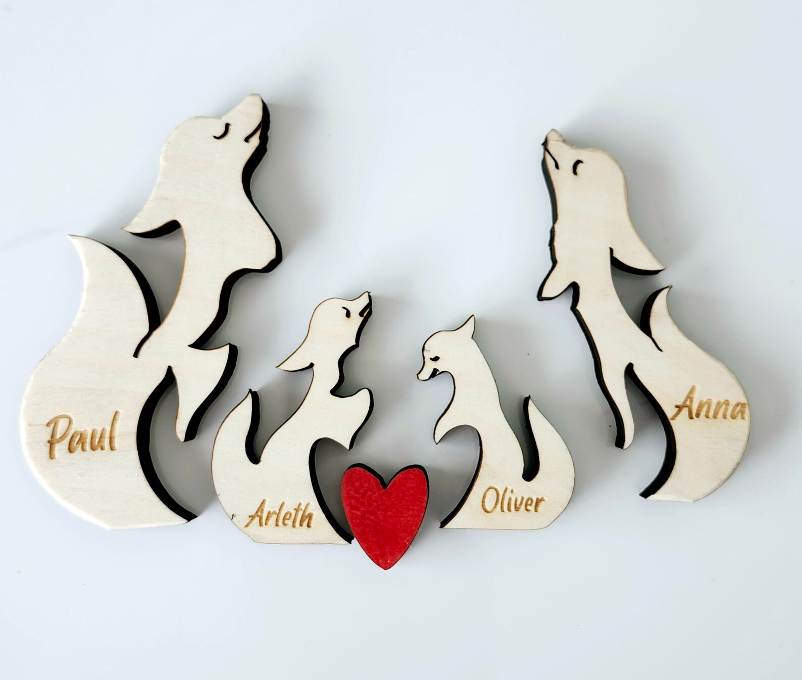 Fox Custom Family Members Puzzle Laser Cut Love SVG DXF AI Design ...
