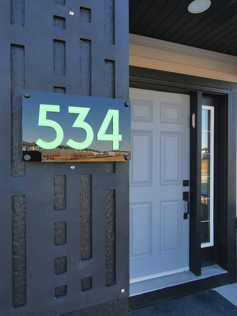 Stylish Door Numbers Premium Acrylic House Signs With Laser Cut Mirror ...