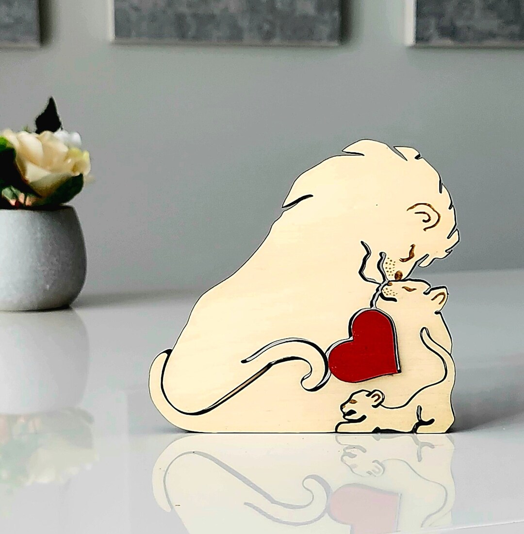 Lions Custom Family Members Puzzle Laser Cut Love SVG DXF Design Family ...