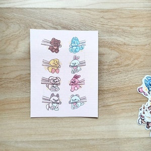 SZKOO Dumpling Sticker Flakes ot8, Straykids Art Print, SKZ Chopstick ...