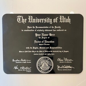 Metal Certificate Award Diploma Frame Custom Diploma Plaque - Etsy