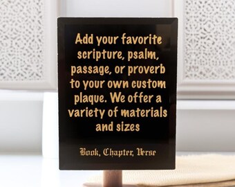 Dark Glass Scripture Sign, Custom Scripture Verse Plaque, Bible ...