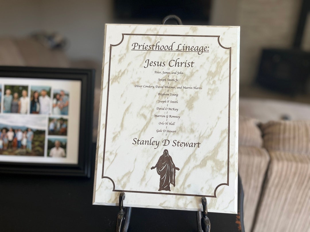 Priesthood Lineage Plaque, LDS Gifts for Him, Aaronic Priesthood Gift ...