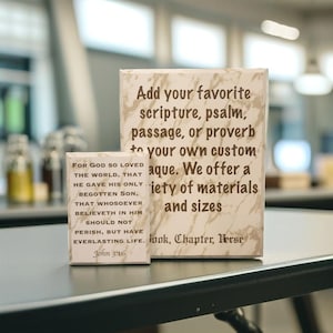 Marble Scripture Sign, Custom Scripture Verse Plaque, Wooden Bible ...