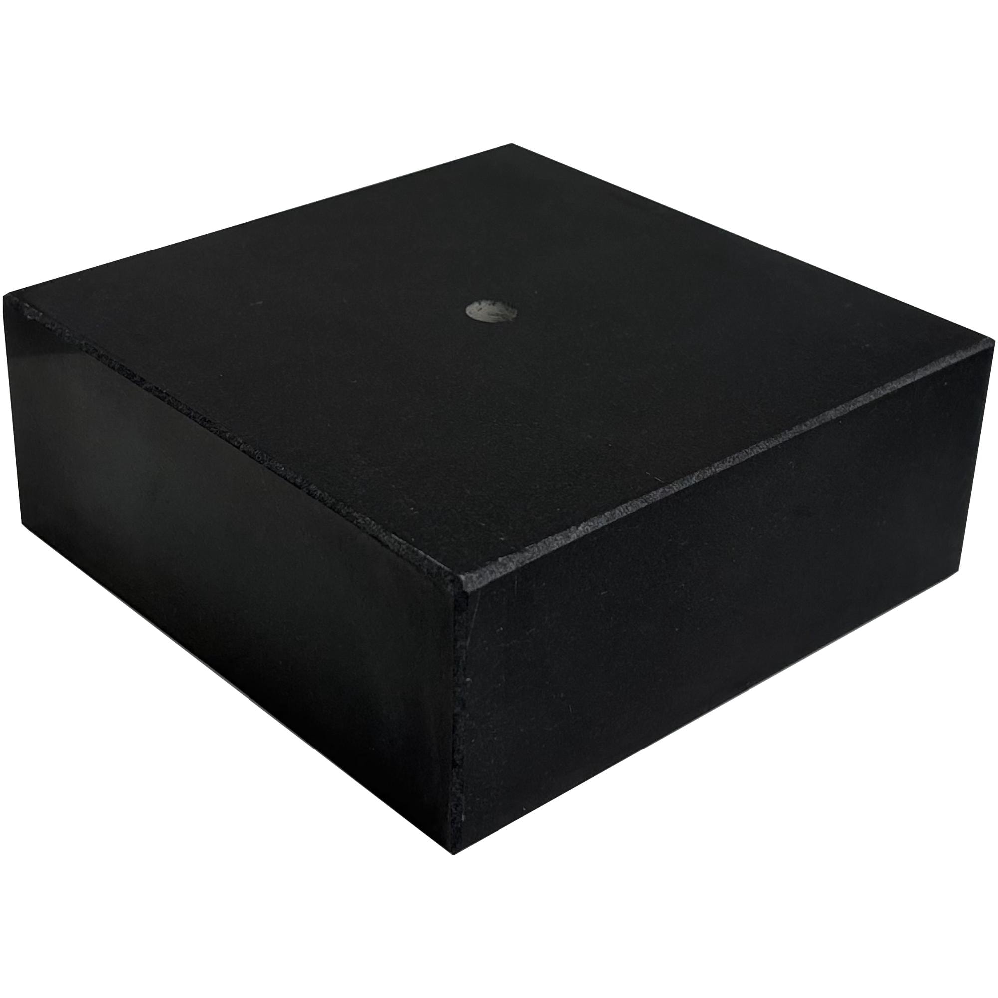 Black Marble Display Base With Center Mount Hole – Polished Stone ...