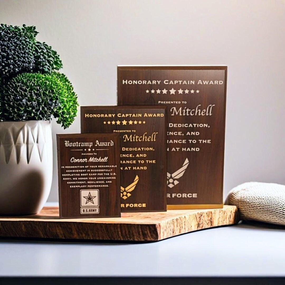 Cherry Military Award Plaque, Military Plaque, Custom Military Awards ...