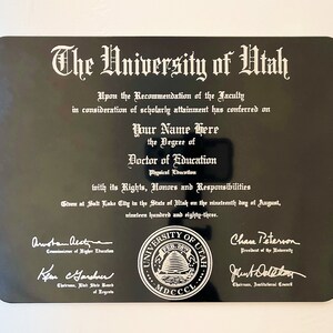 High School Diploma Plaque Graduation Gift Custom Diploma - Etsy