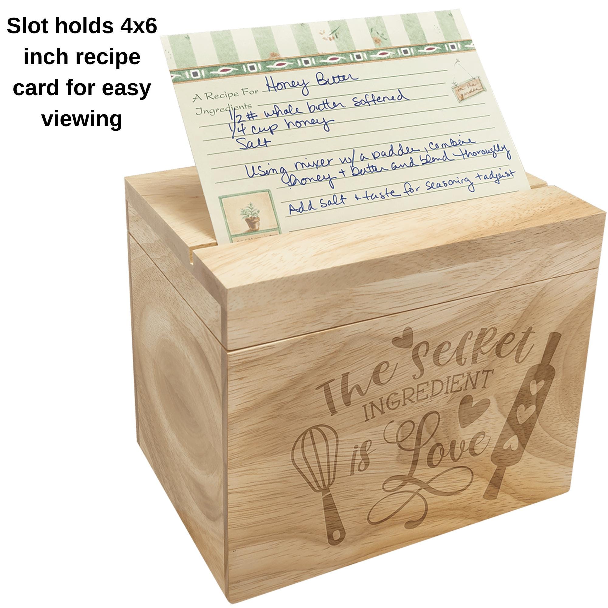 Handcrafted Malaysian Oak Recipe Box – Wooden Recipe Card Organizer ...