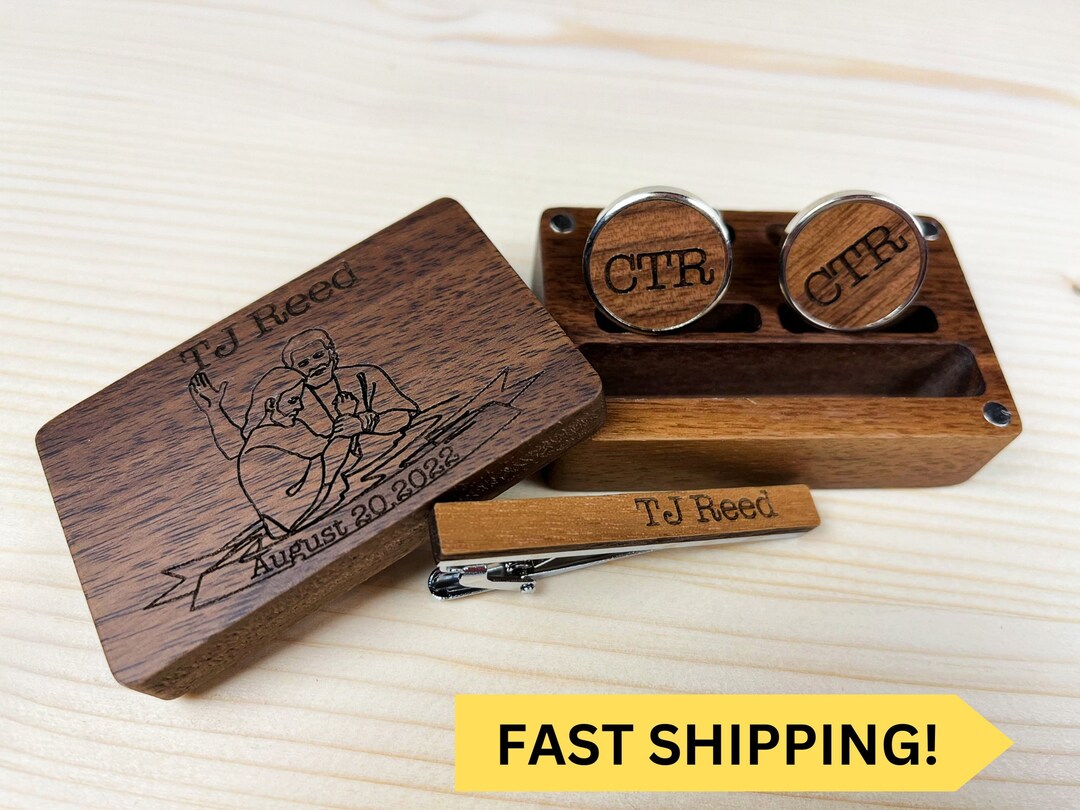 Engraved Cuff Link and Tie Clip Set, LDS Baptism Gift, Boys Baptism ...