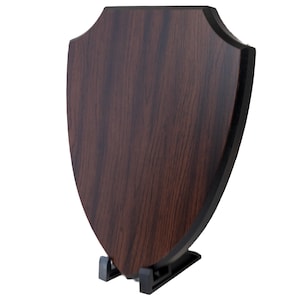 Shield Plaque Blank Cherry Finish Display Multiple Sizes for Engraving ...