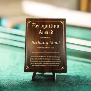 Cherry & Gold Trophy Plaque, Retirement Award Plaque, Retirement Gifts ...