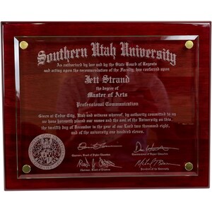 Floating Glass Diploma Frame, Modern Diploma Plaque, Diploma Frame ...