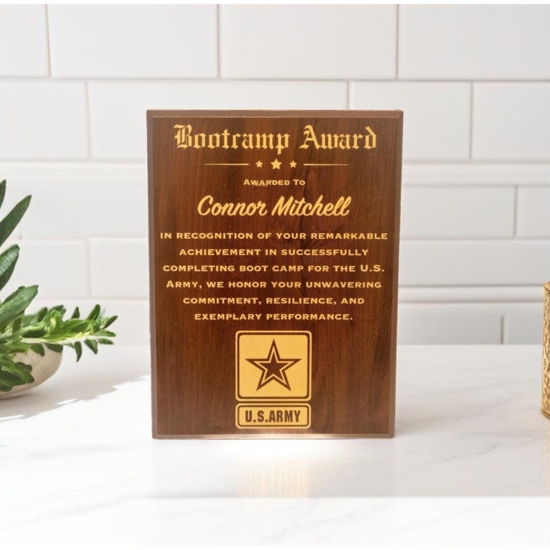 Bootcamp Graduation Award Plaque, Perfect Bootcamp Gift, for Army, Navy ...