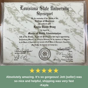 Marble Diploma Frame, Custom Degree Frame, College Graduation Gift ...