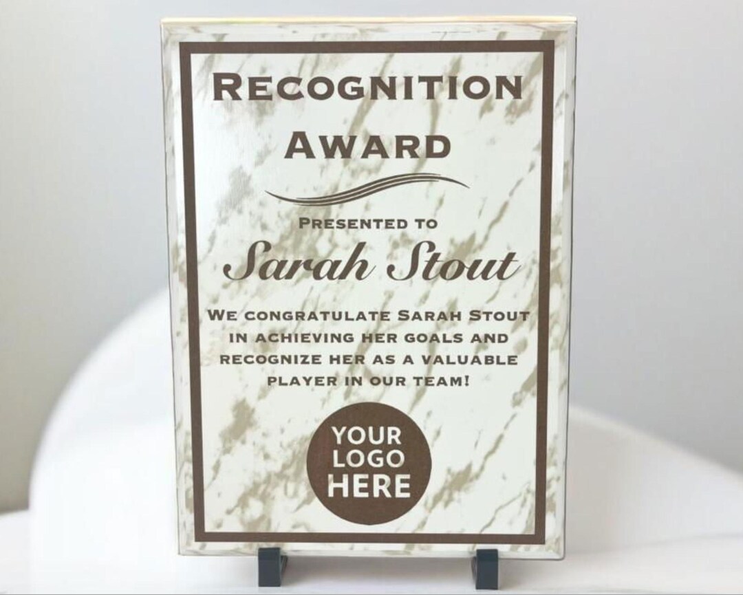 Marble Finish Recognition Award Plaque, Trophy Plaque Award Sign ...
