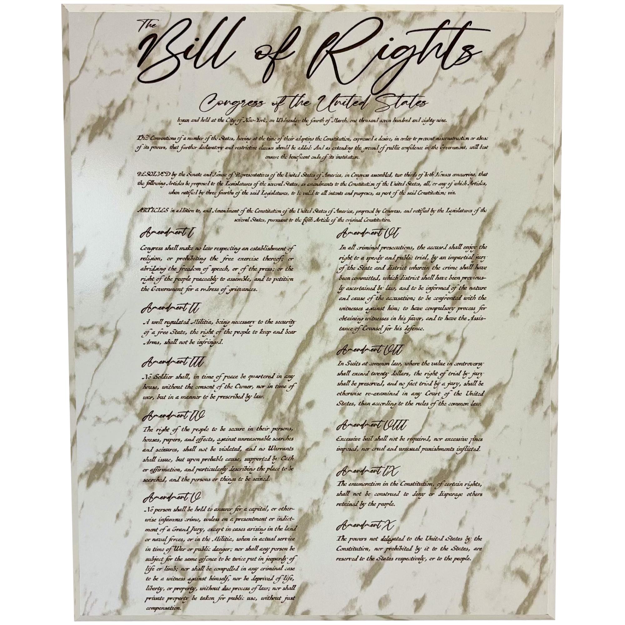 Handcrafted U.S. Founding Document Plaque – Constitution, Declaration of Independence, or Bill ...