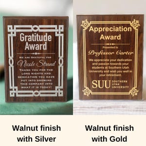 BLACK Award Plaque Trophy, Fully Customizable Plaques, Perfect Gift for ...