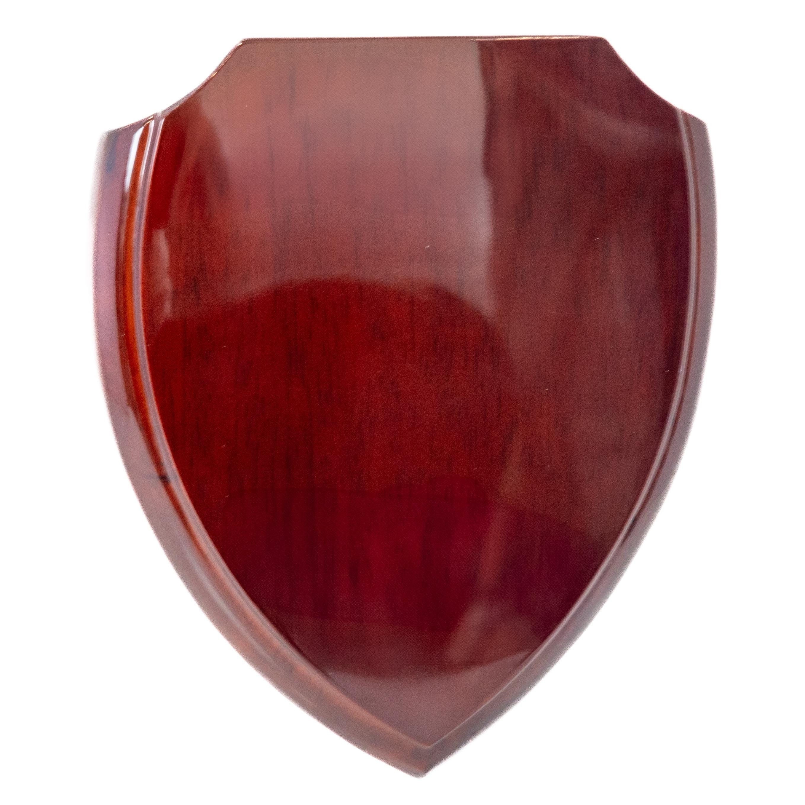 Shield Plaque Blank Cherry Finish Display Multiple Sizes for Engraving ...