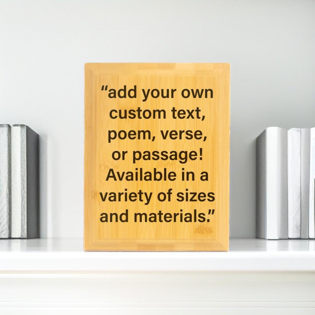 Motivational Quote Plaque, Bamboo Desk Sign, Fully Customizable Sign ...