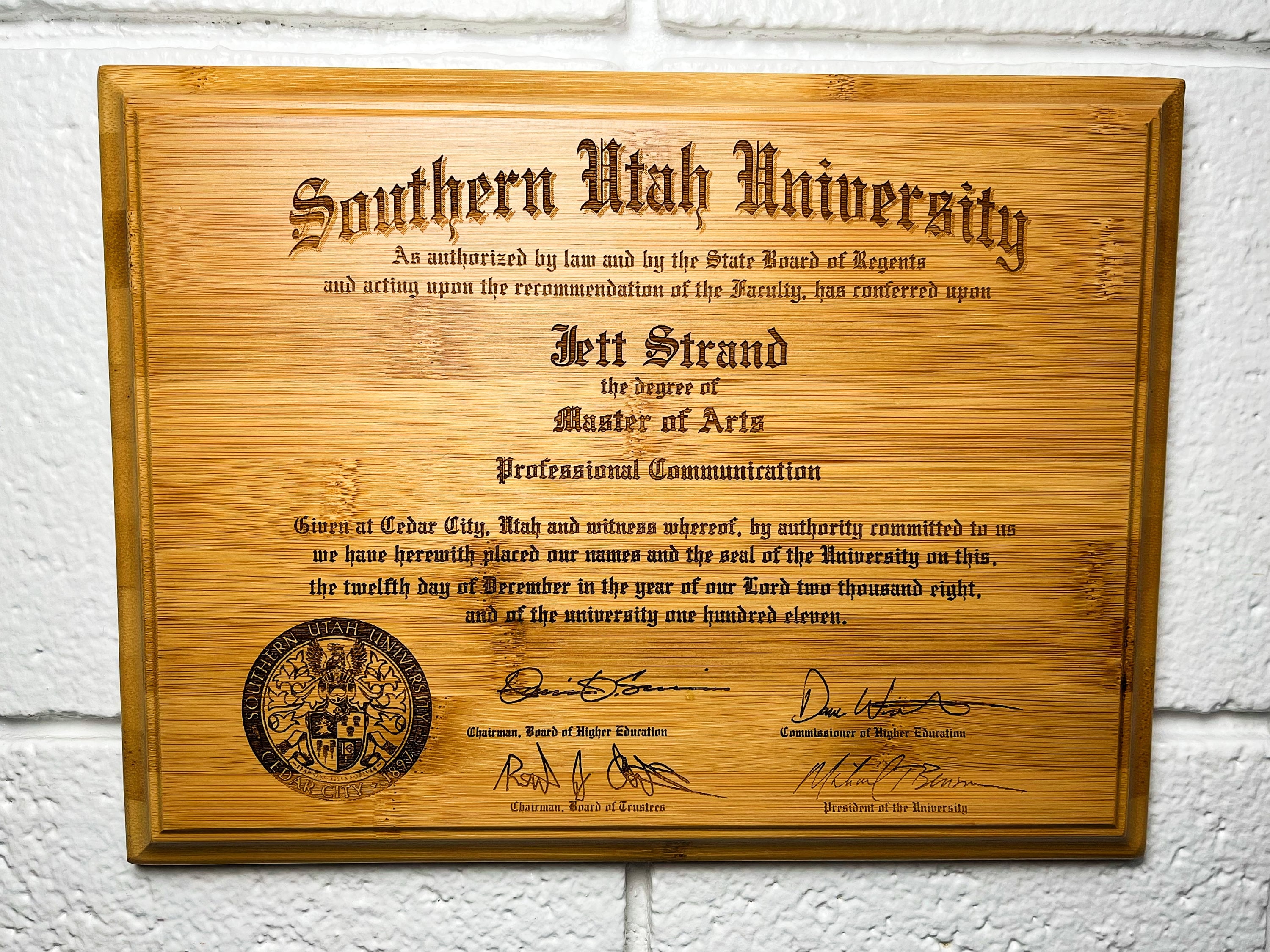 Graduation Diploma Plaque Wood Diploma Frame Cherry Diploma - Etsy