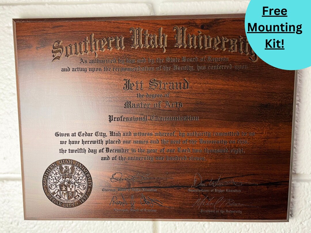 Buy Graduation Diploma Plaque Wood Diploma Frame Cherry Diploma Online ...