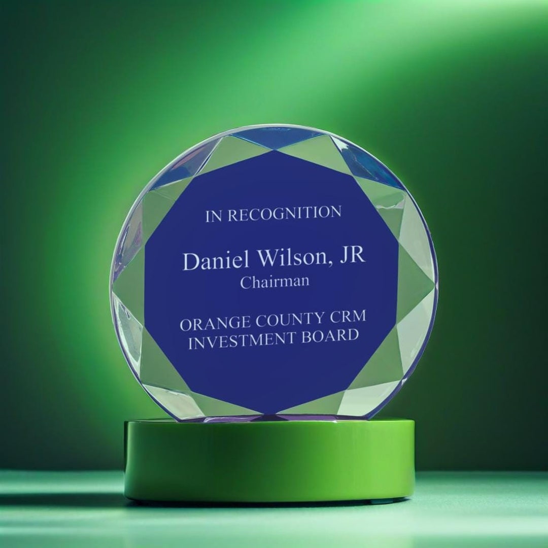 Custom Acrylic Award Trophy Sunburst - 1 Inch Thick Clear Trophy for ...