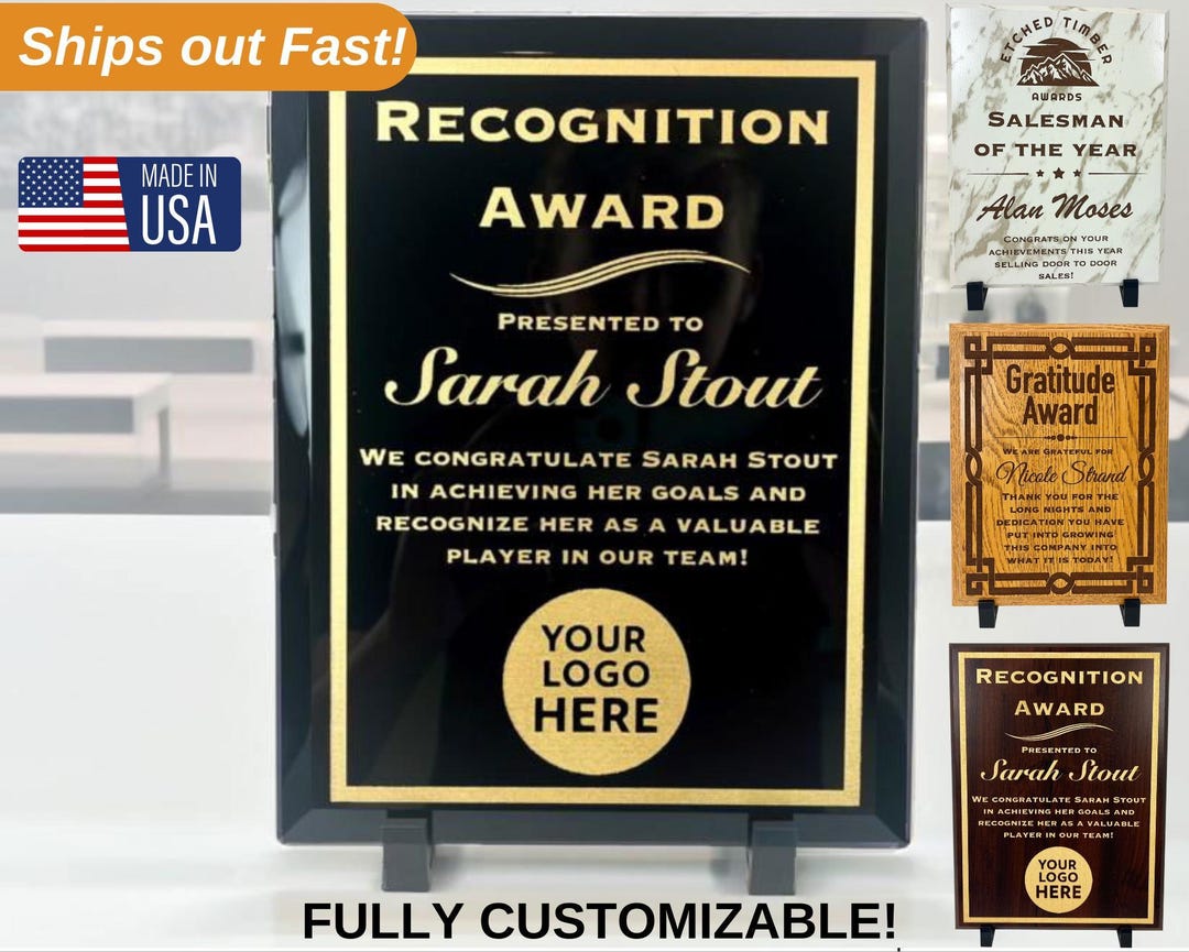 Recognition Award Plaques, Customizable Appreciation Awards ...