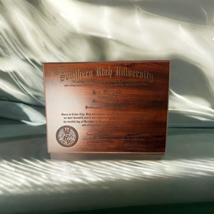 Metal Certificate Award, Diploma Frame Custom, Diploma Plaque, Diploma ...