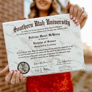 Custom Engraved Diploma, WGU Diploma Frame, Certificate Award ...