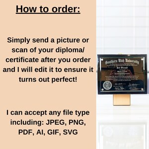 Floating Glass Diploma Frame, Modern Diploma Plaque, Diploma Frame ...