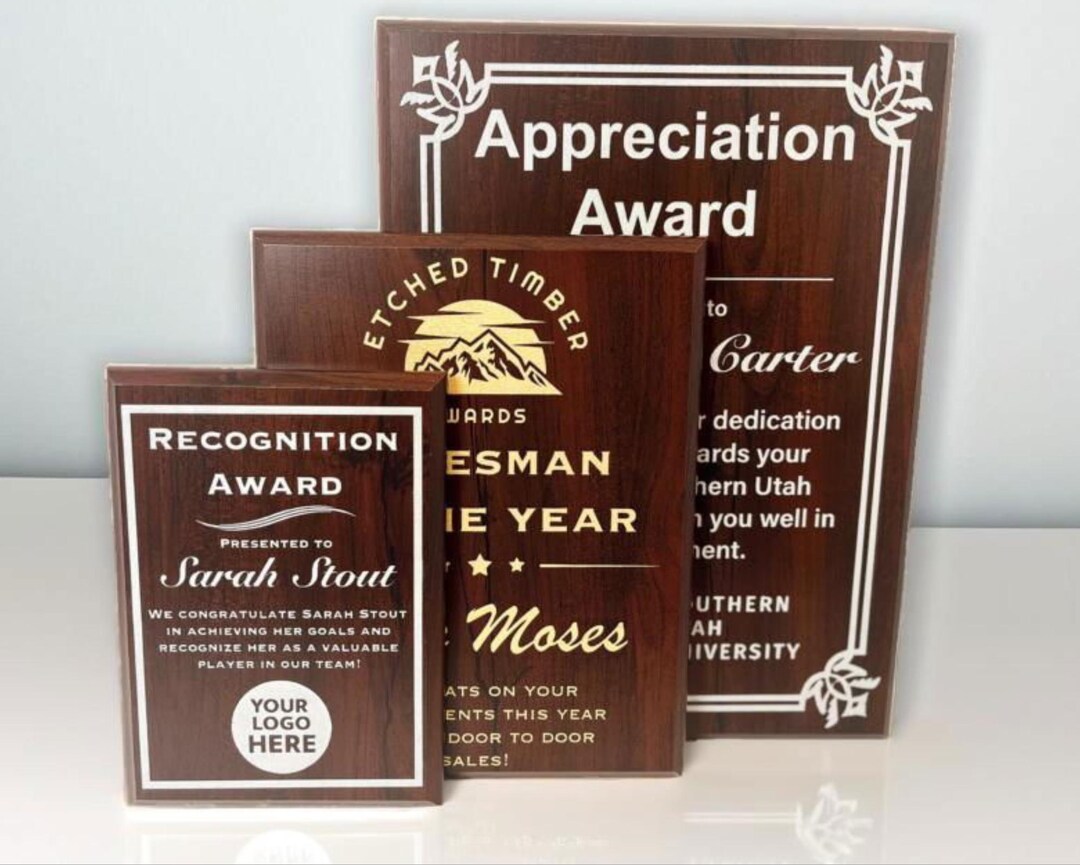 Personalized Wood Award Plaque, Help Your Recipient Feel Recognized ...