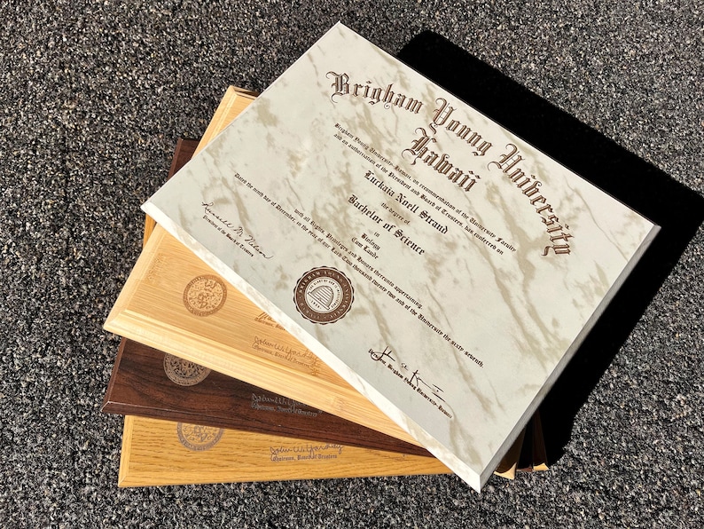Custom Engraved Diploma, WGU Diploma Frame, Certificate Award ...