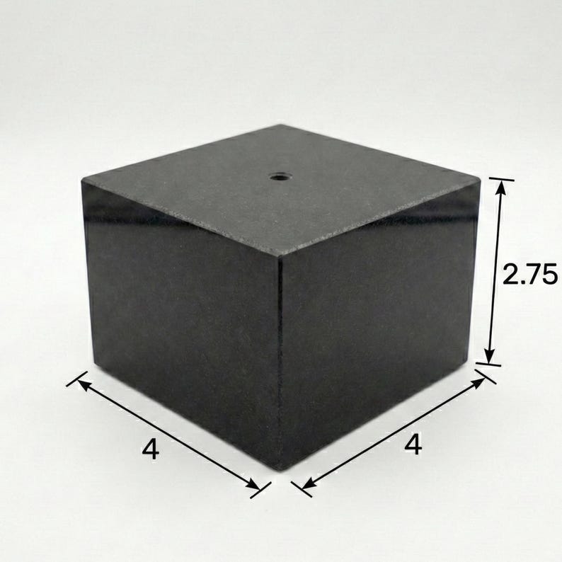 Black Marble Display Base With Center Mount Hole – Polished Stone ...