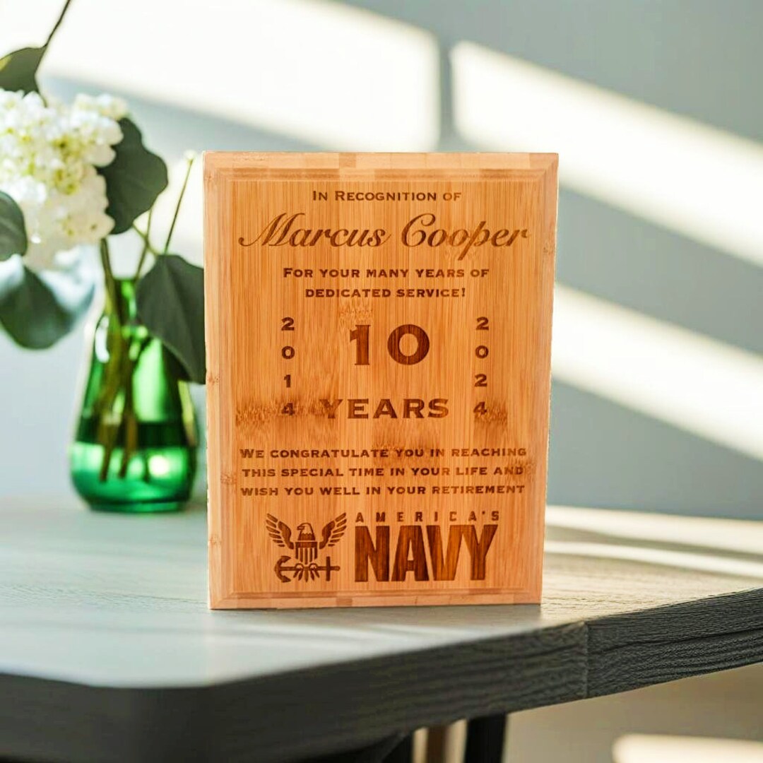 NAVY Retirement Plaque, Custom Military Retirement Award Plaque, Fully ...