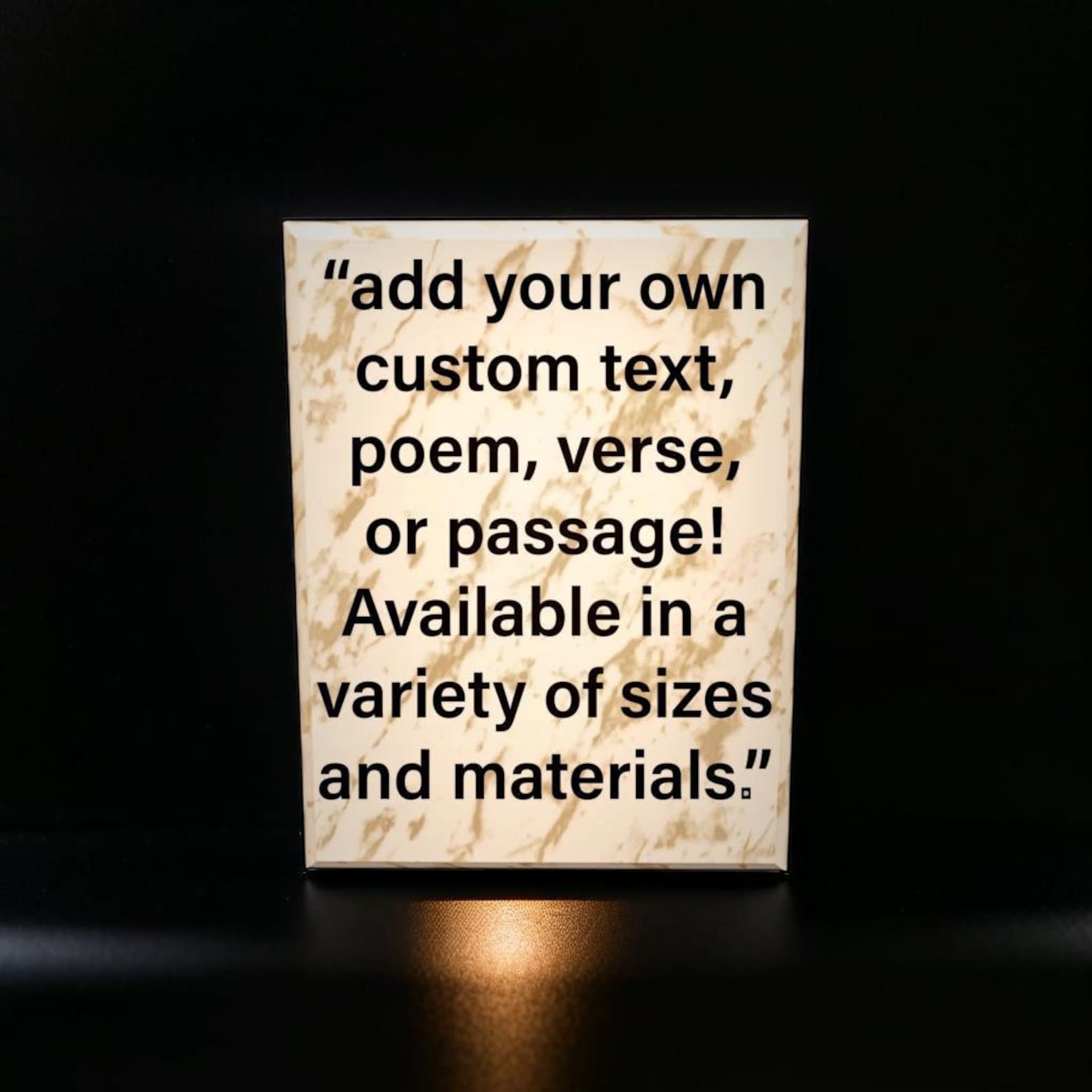 Fully Customizable Marble Quote Plaque, Book Quote Wall Art, Custom ...