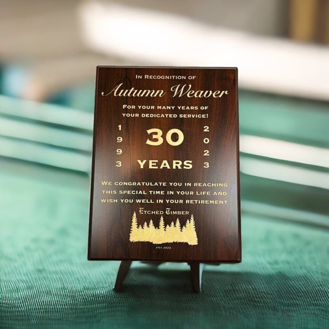 Dark Cherry Award Plaque, Trophy Plaque Award, Retirement Gifts ...