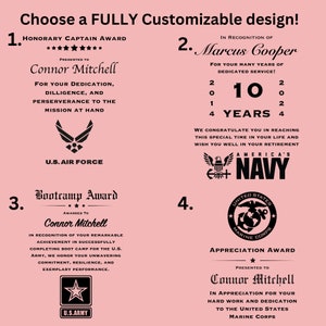 Cherry Military Award Plaque, Military Plaque, Custom Military Awards ...