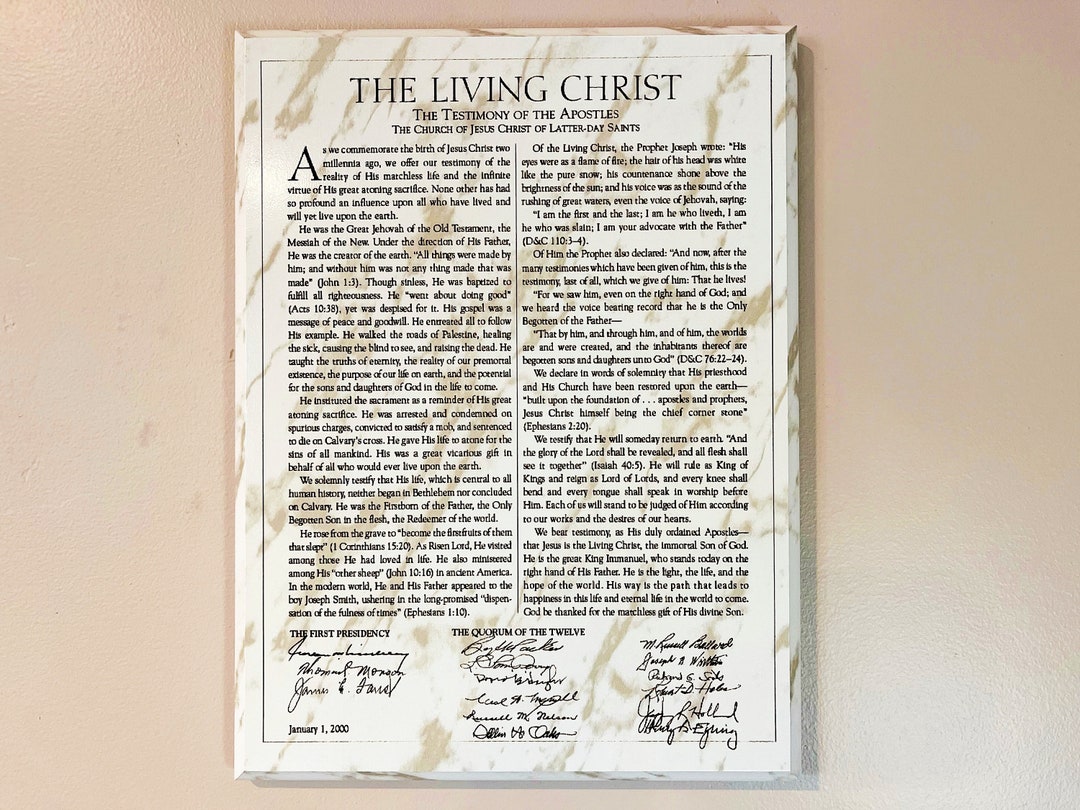 LDS Living Christ, Marble Faith Plaques, LDS Wall Decor, the Family ...