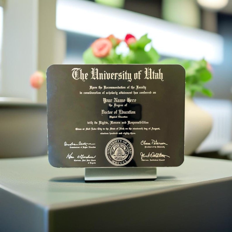 High School Diploma Plaque, Graduation Gift, Custom Diploma Certificate ...